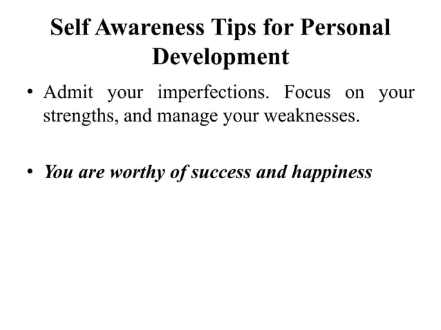The importance of self awareness for young professionals | PPT