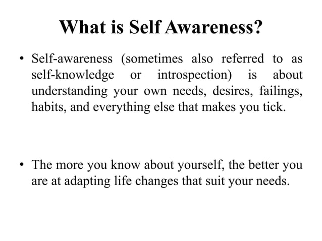 The importance of self awareness for young professionals | PPT