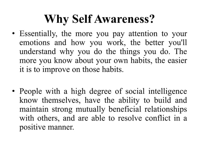 The importance of self awareness for young professionals | PPT