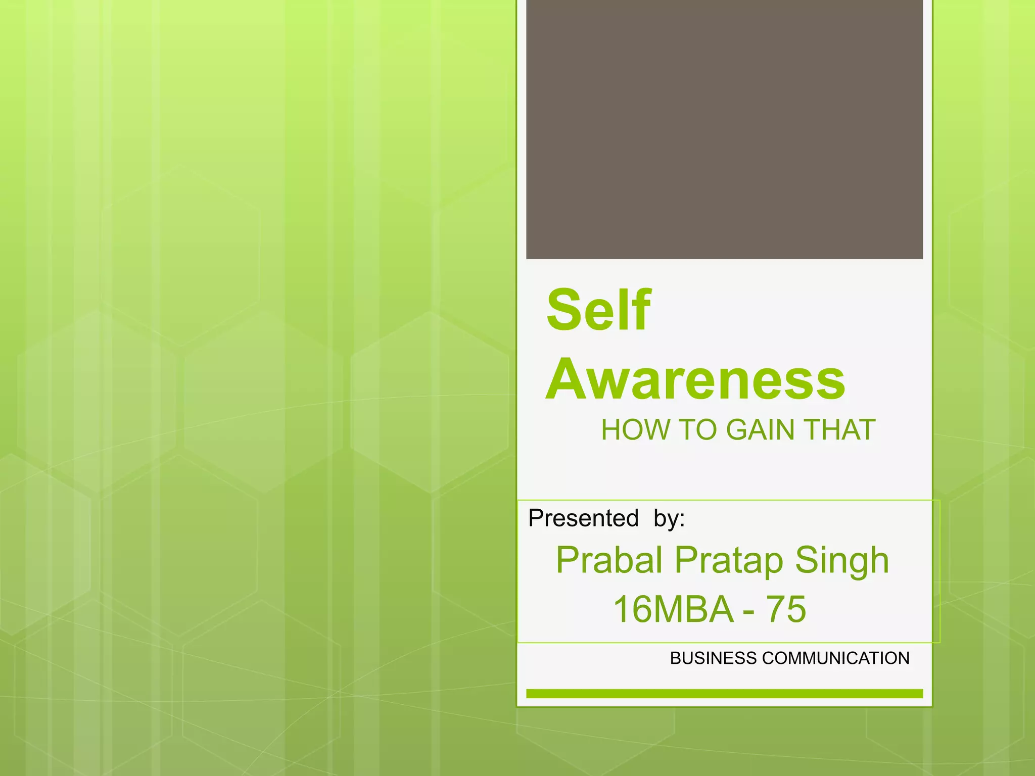 Self awareness | PPT