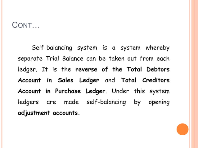 Self balancing ledger | PPTX | Business Accounting & Finance | Business
