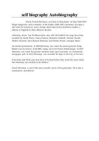 self biography Autobiography