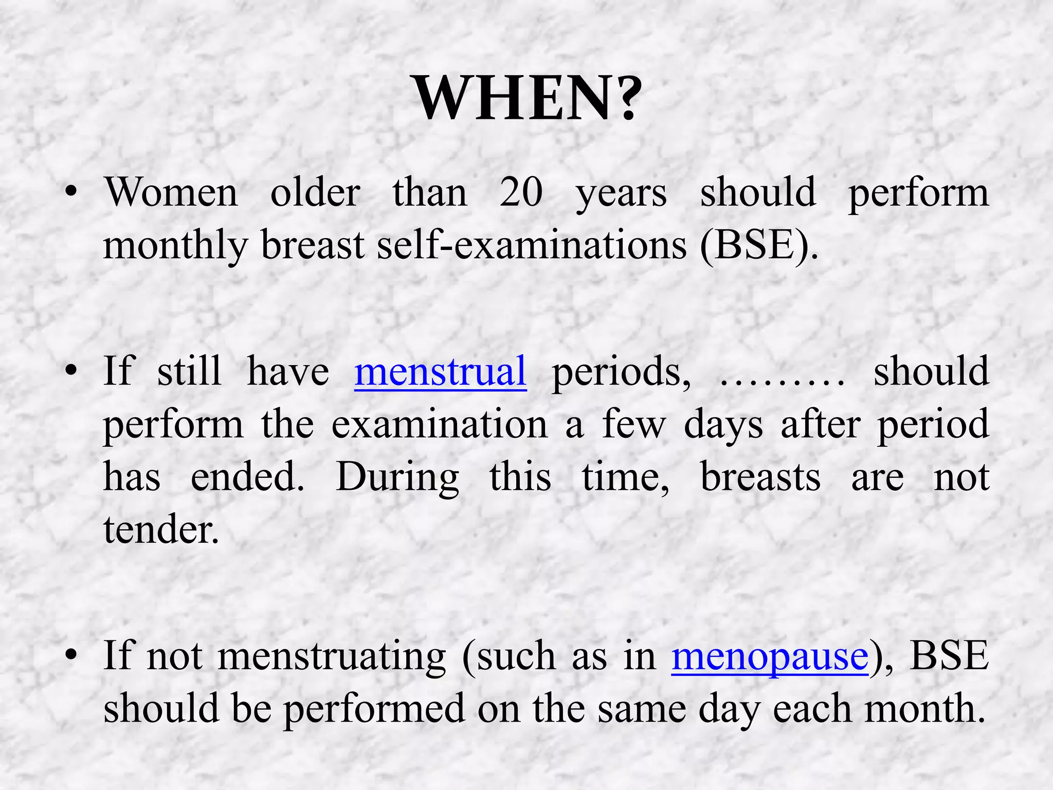Self breast examination | PPTX