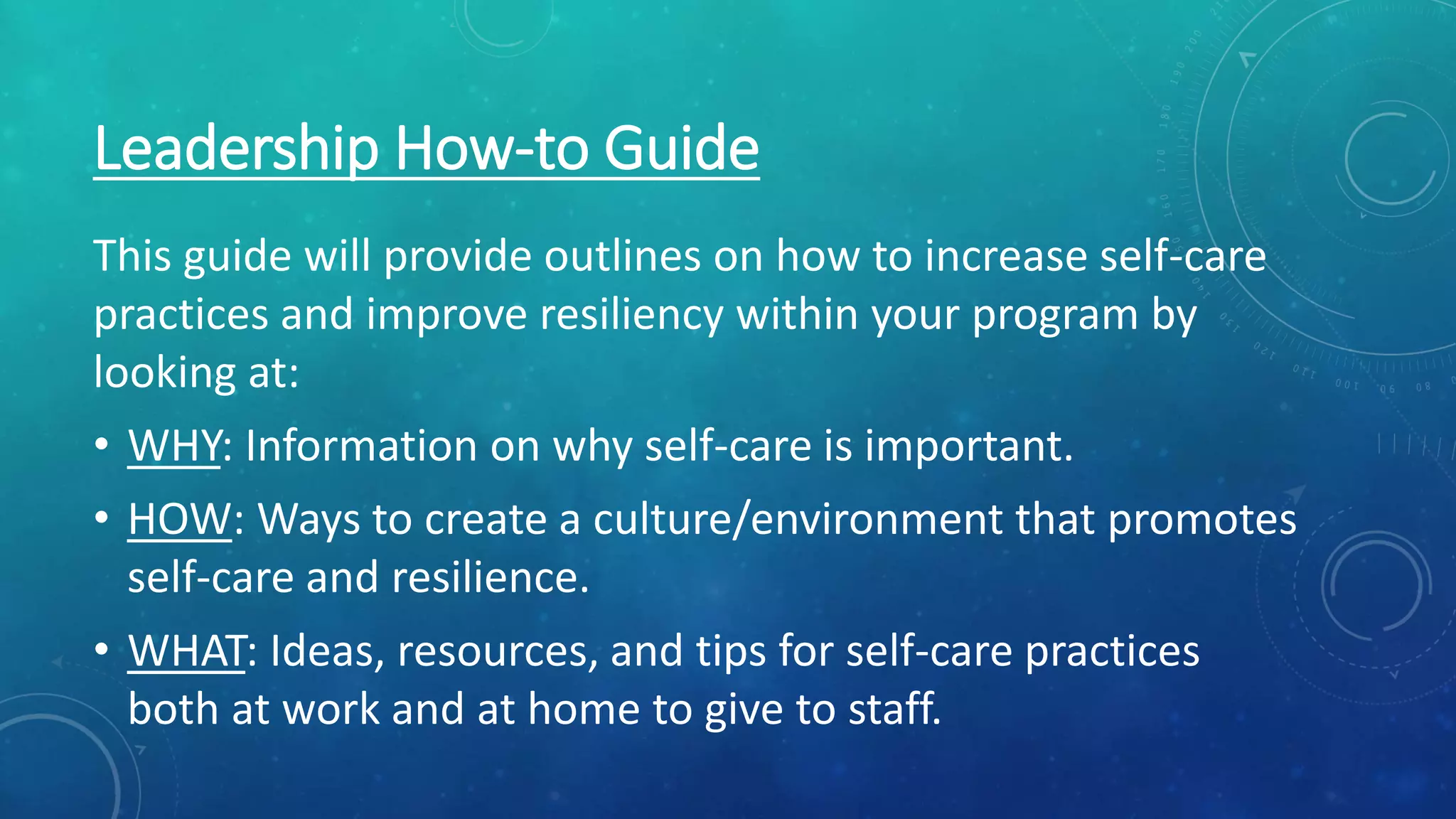 Self-Care Leadership Slideshow | PPTX