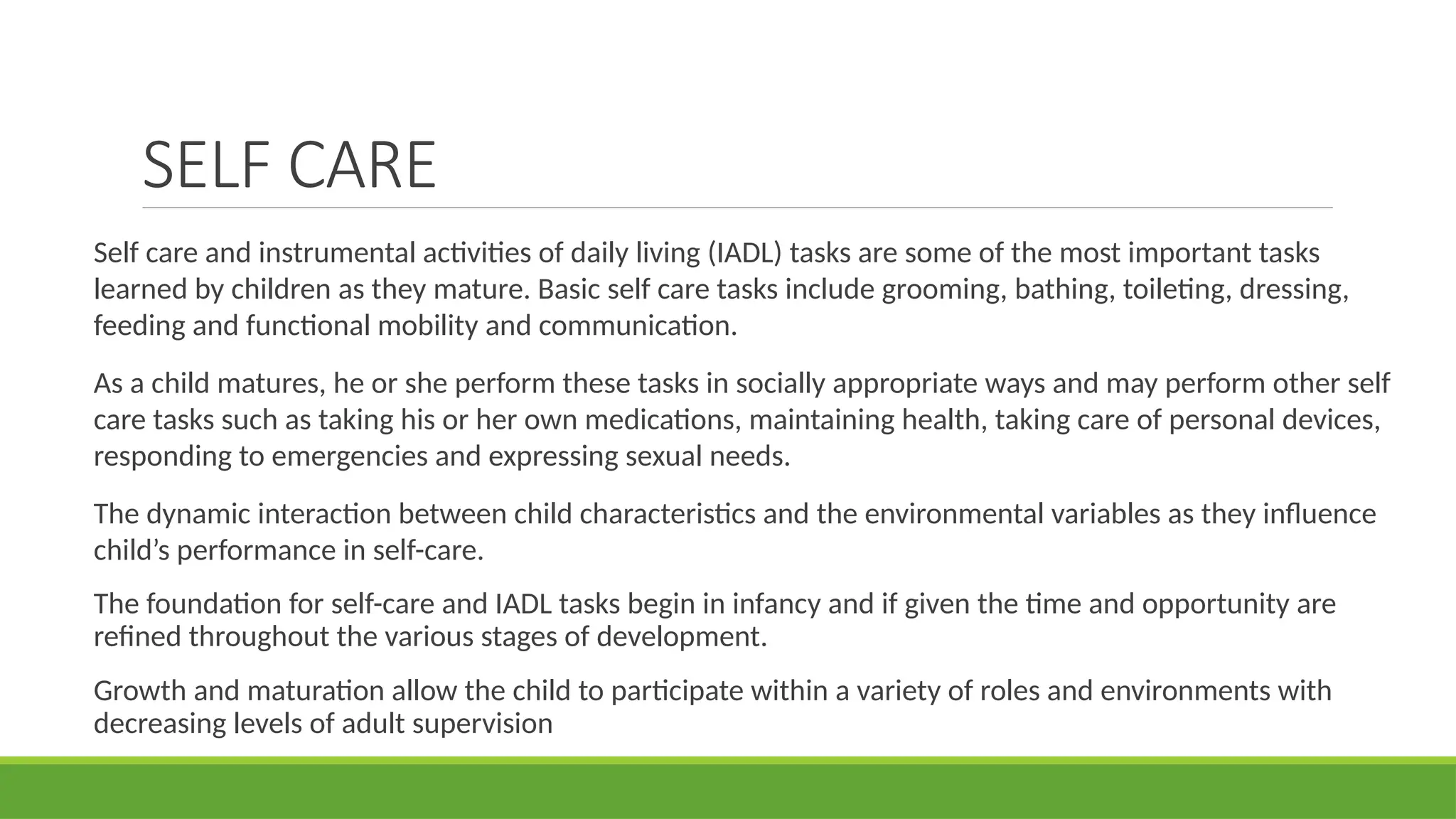 Developmental milestone - self care.pptx