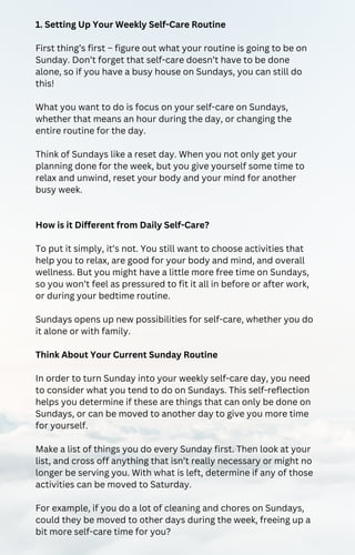 Self Care Sunday | PDF