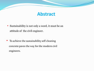 Self cleaning concrete | PPTX