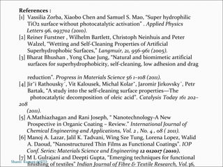 Self cleaning finishes on textiles.. | PPT