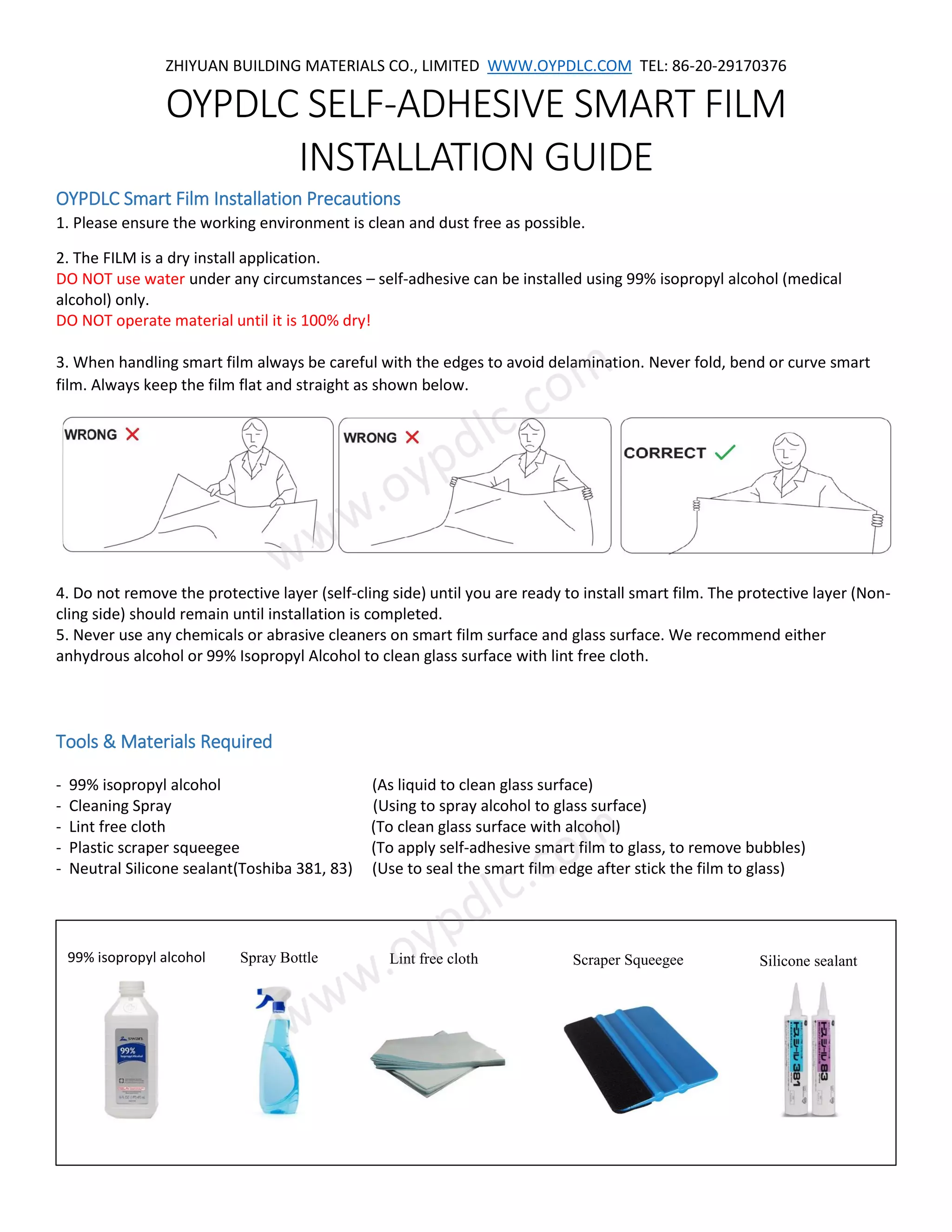 Self cling smart film install instruction | PDF