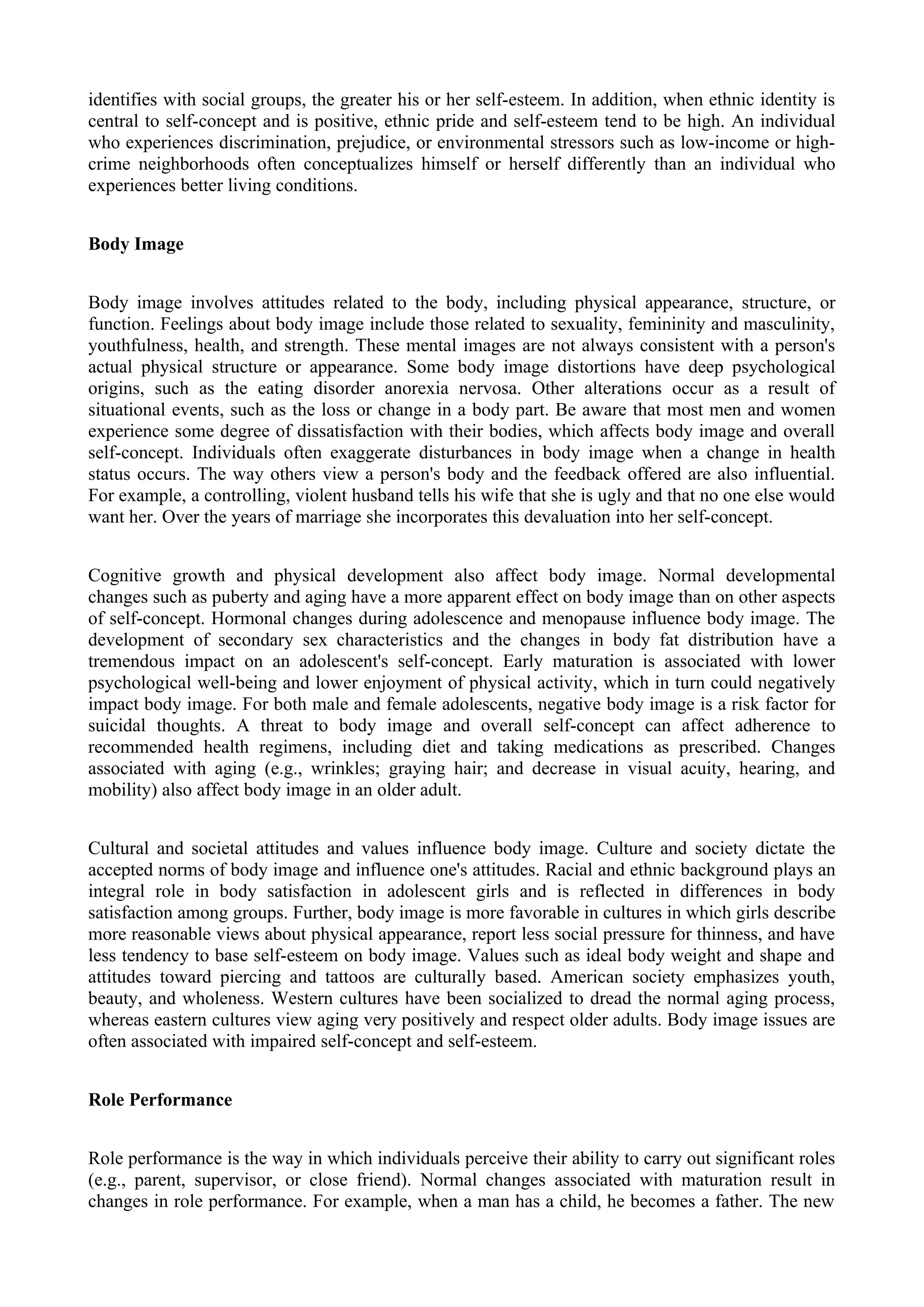 self concept ,nursing foundation 'semester 2, bsc nursing | PDF