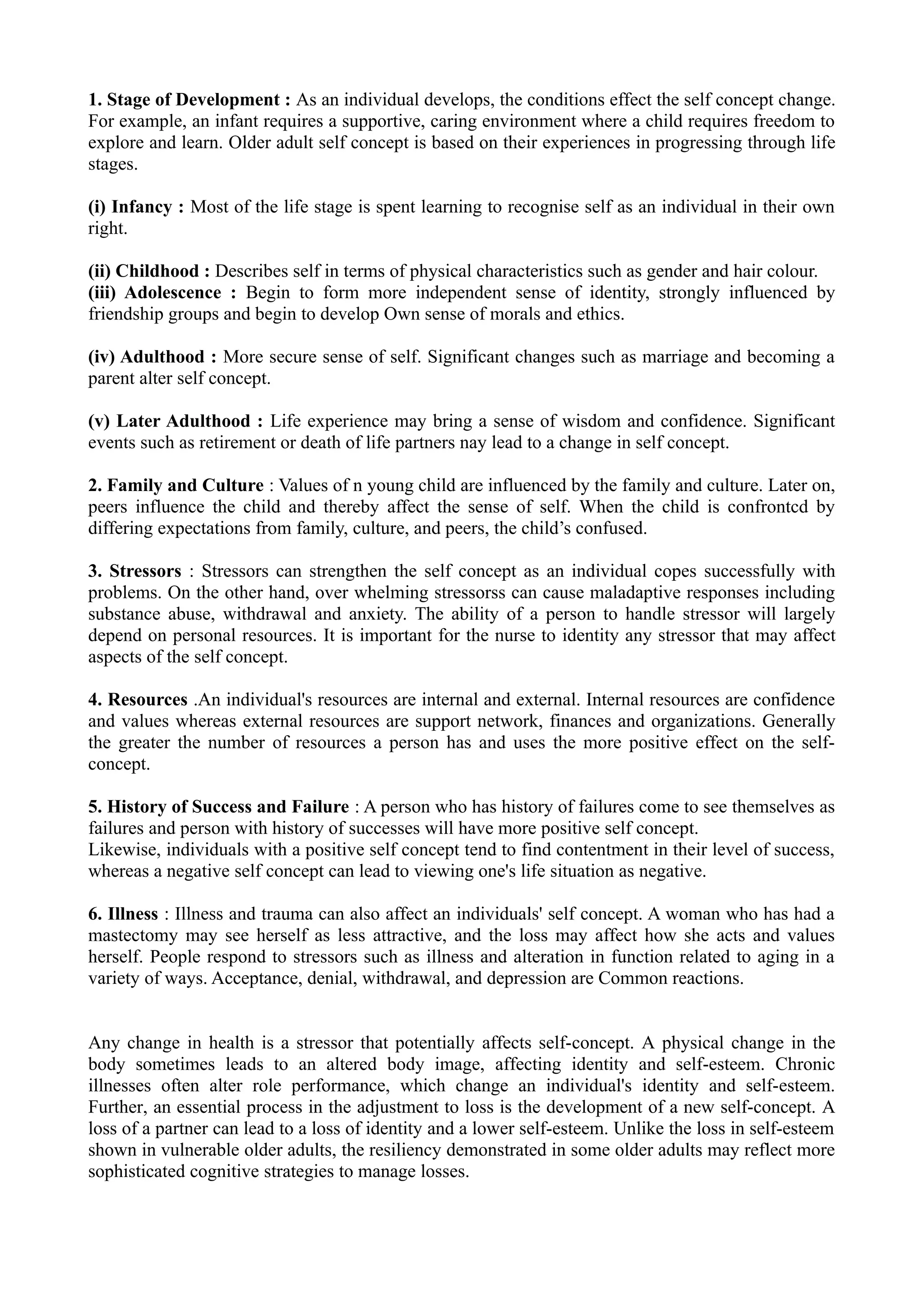 self concept ,nursing foundation 'semester 2, bsc nursing | PDF