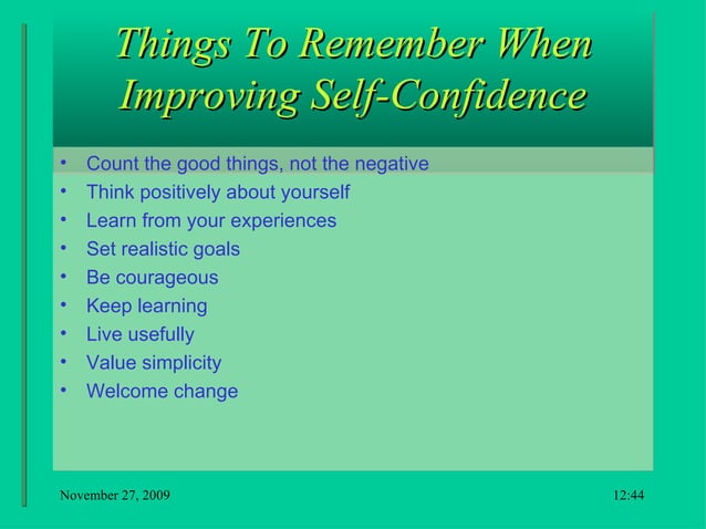 Self Confidence | PPT