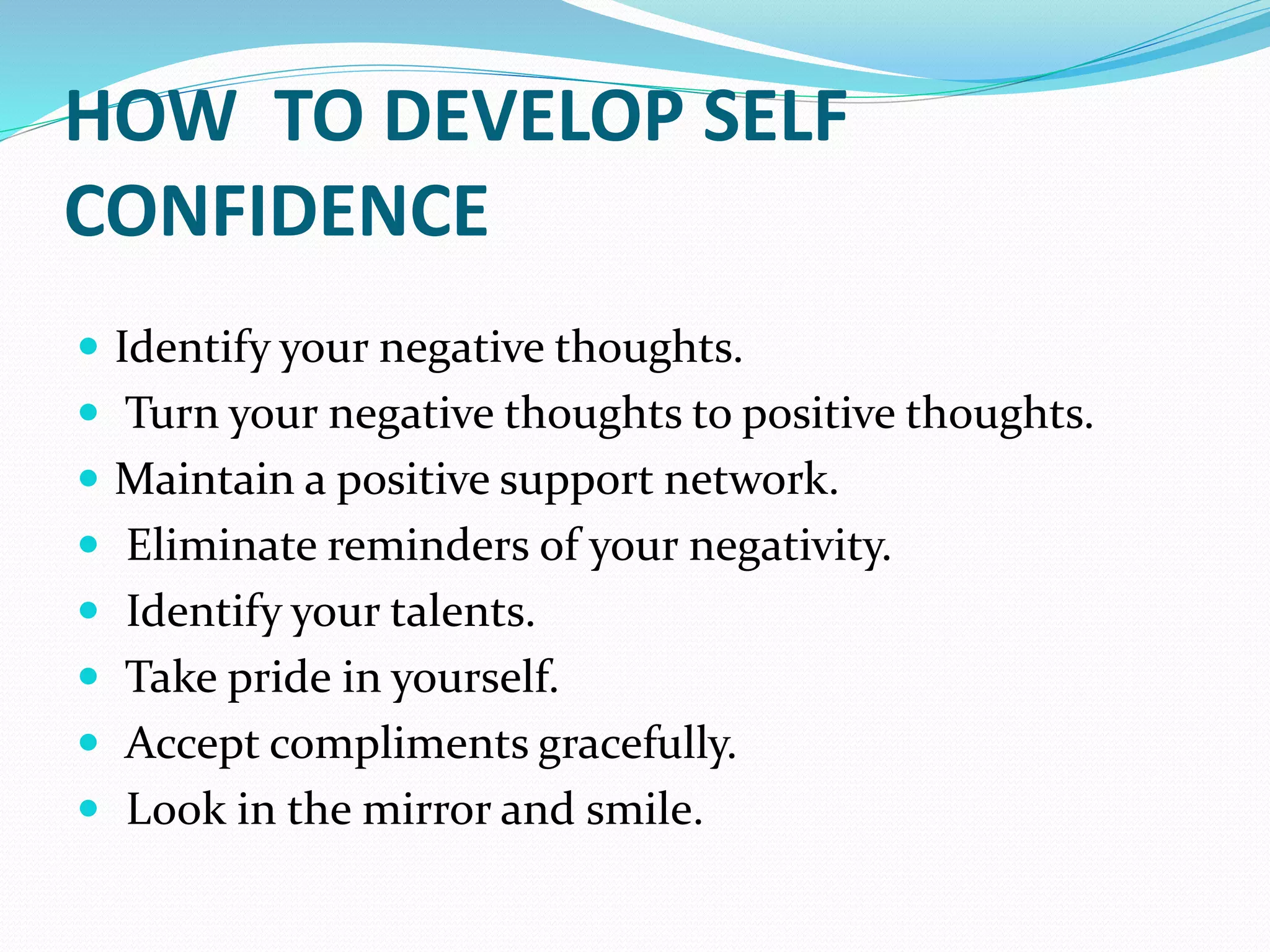 the skill of Self confidence | PPTX
