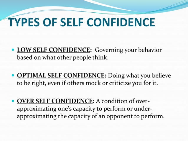 the skill of Self confidence | PPT