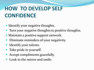 the skill of Self confidence | PPTX