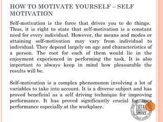 Self confidence and self motivation | PPT