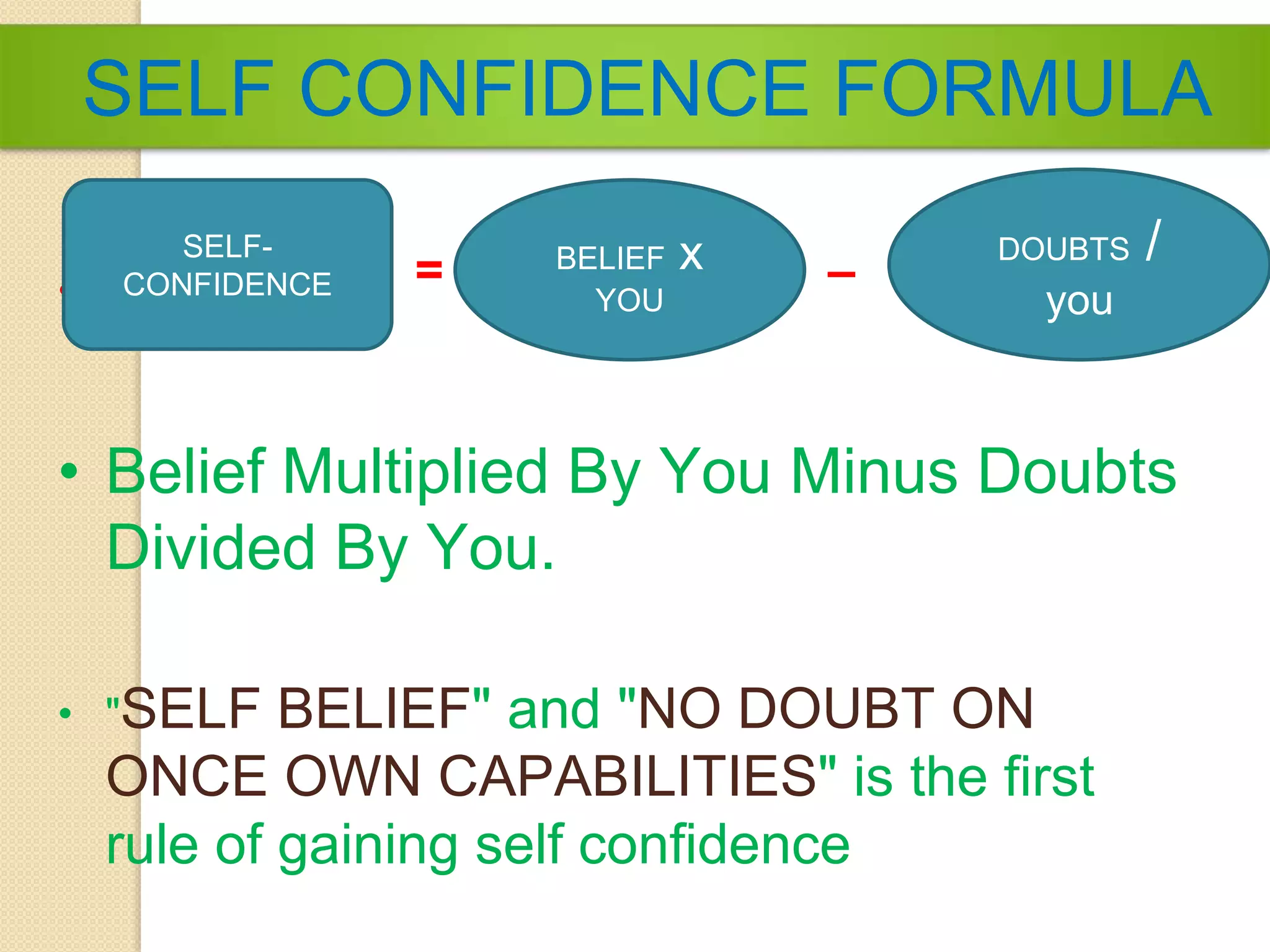 "Self Confidence" | PPTX