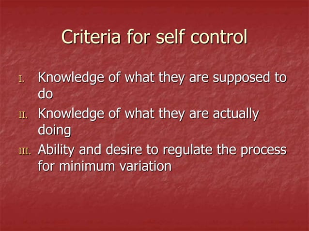 Self control | PPT