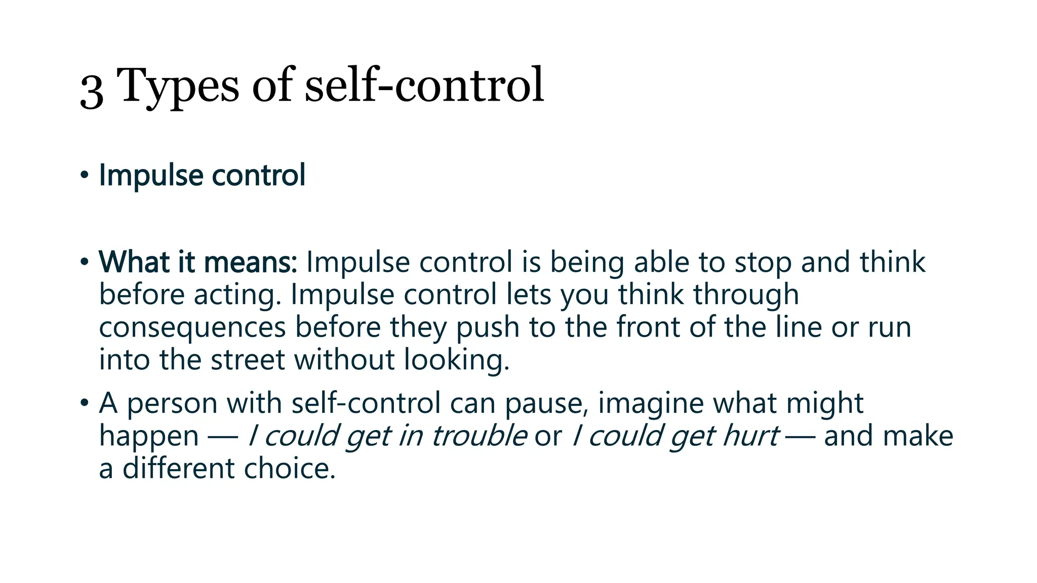 Self Control.pptx | Mental Health | Diseases and Conditions