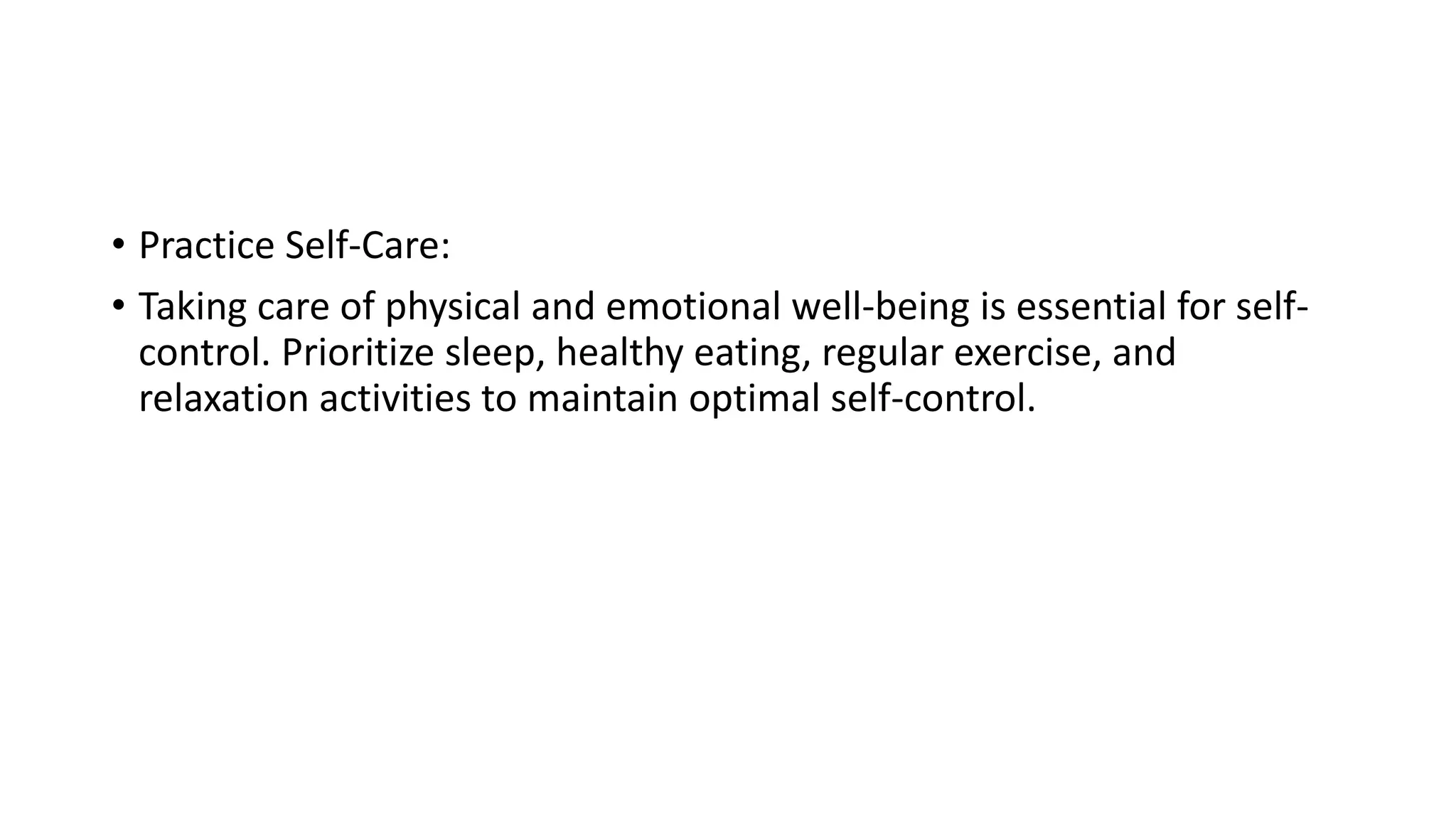 Self Control.pptx | Mental Health | Diseases and Conditions