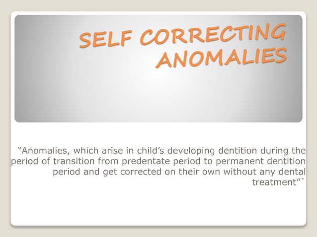 Self correcting anomalies | PPTX