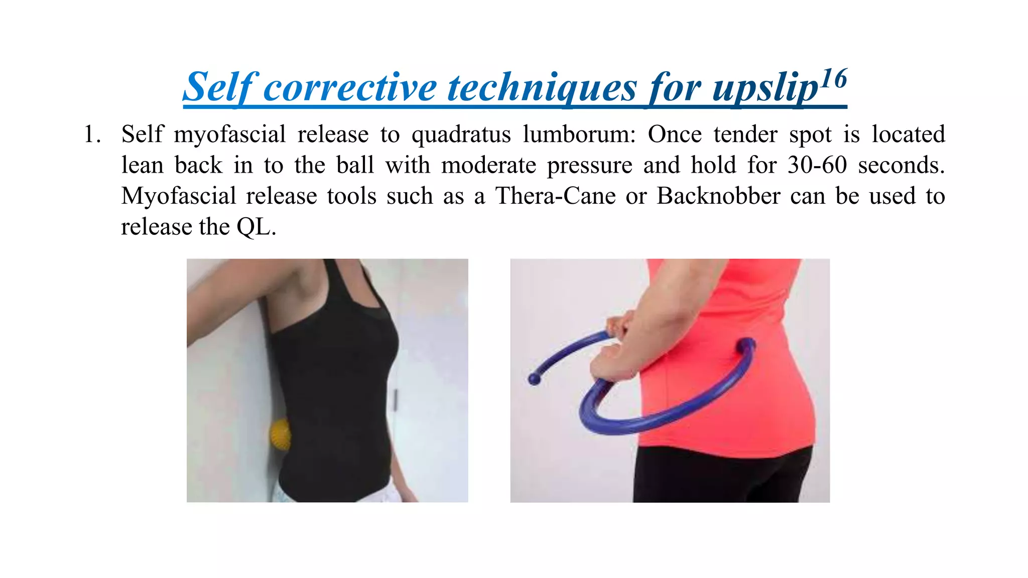 Self correction techniques for biomechanical problems related to spine ...