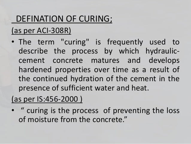 Self curing concrete