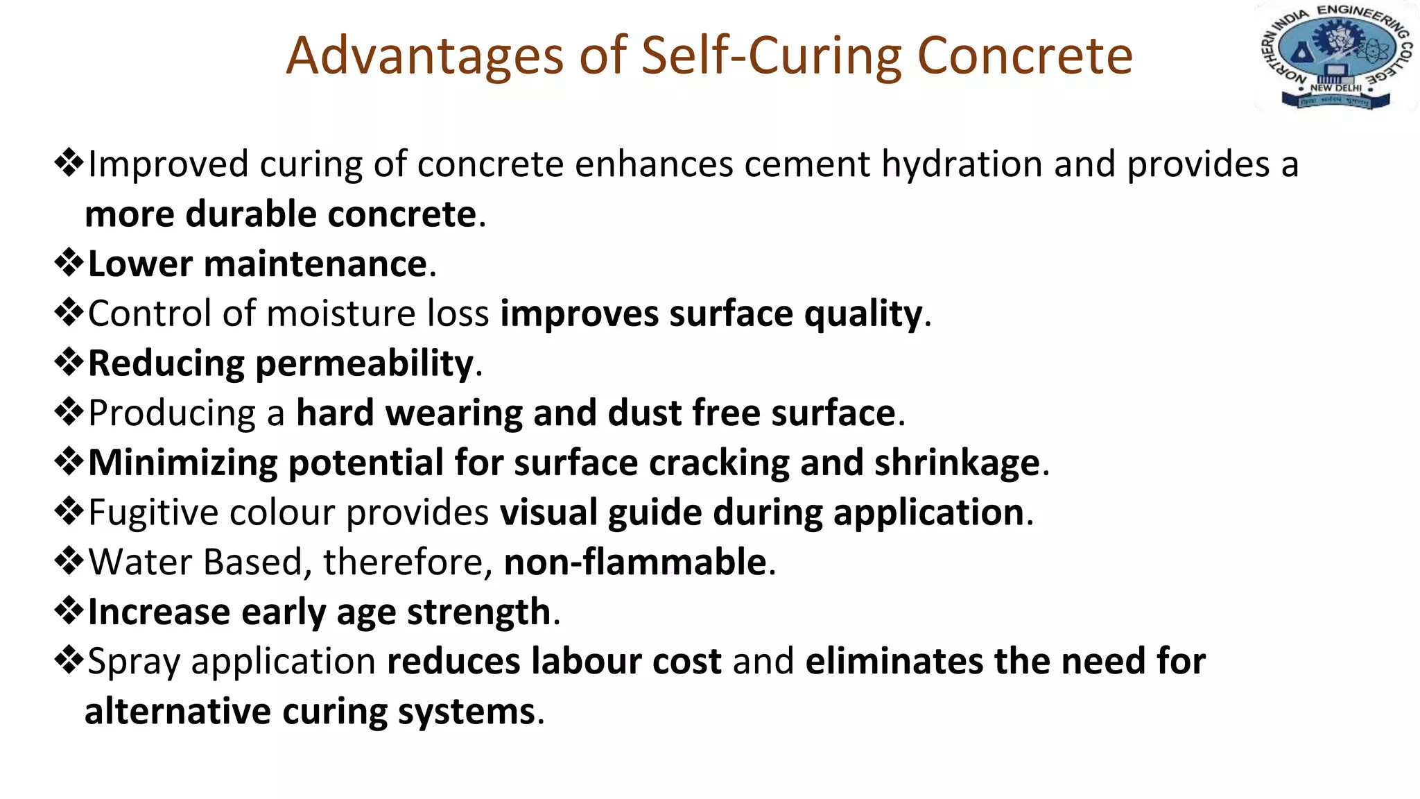 Self curing concrete | PPTX