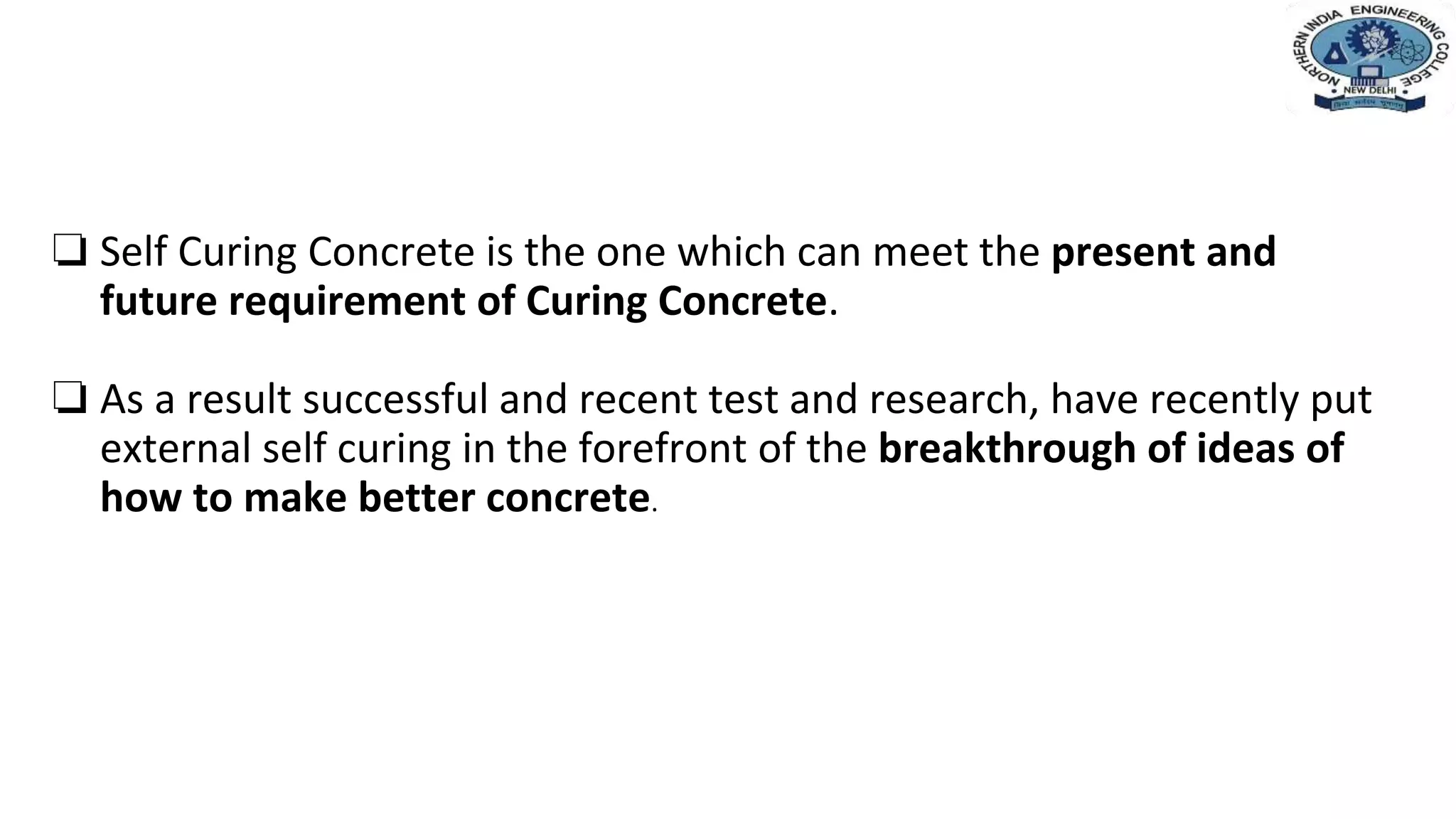 Self curing concrete | PPTX