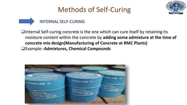 Self curing concrete | PPTX | Civil Engineering Industry | Industries