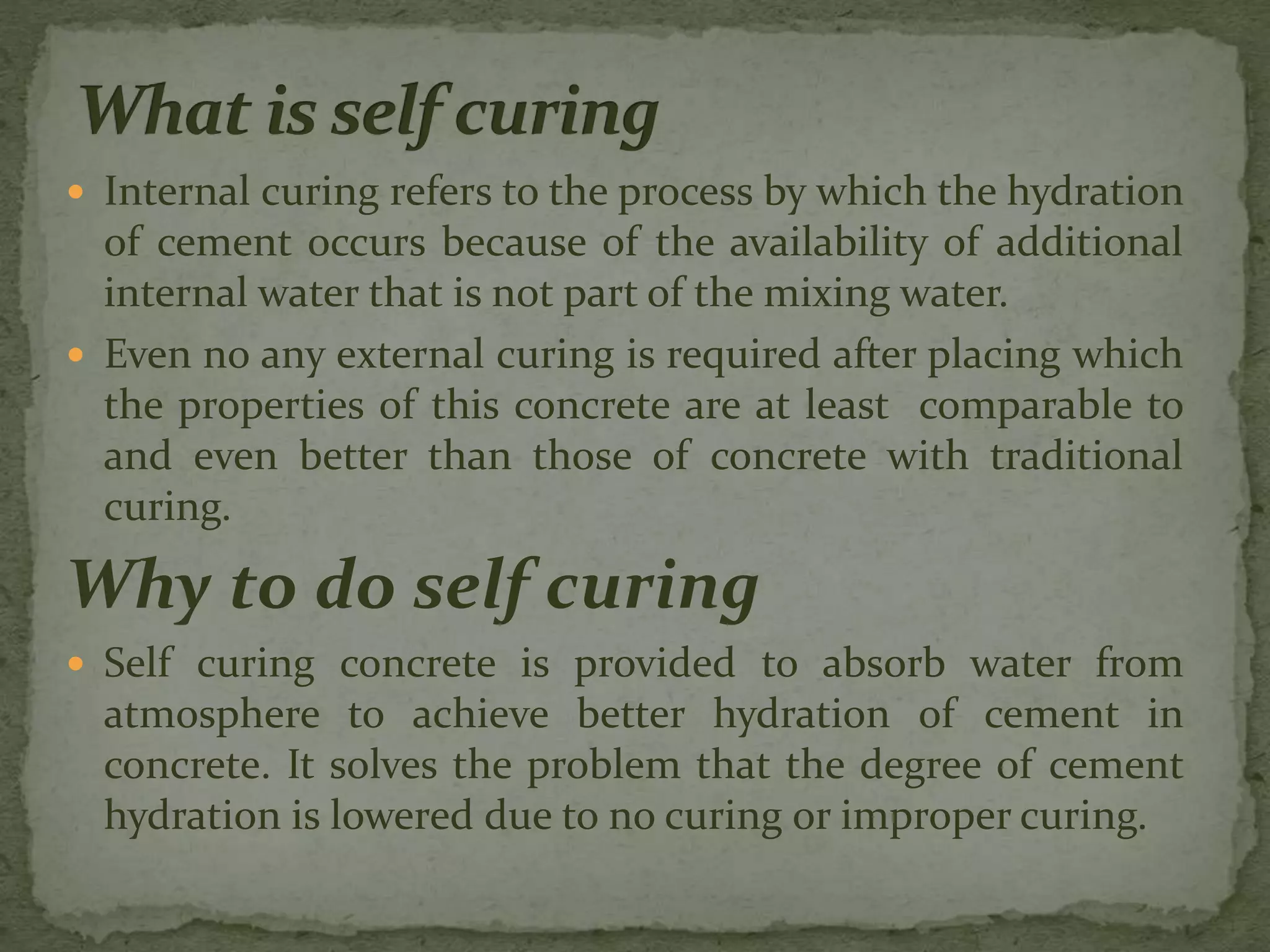 Self curing concrete using peg | PPTX