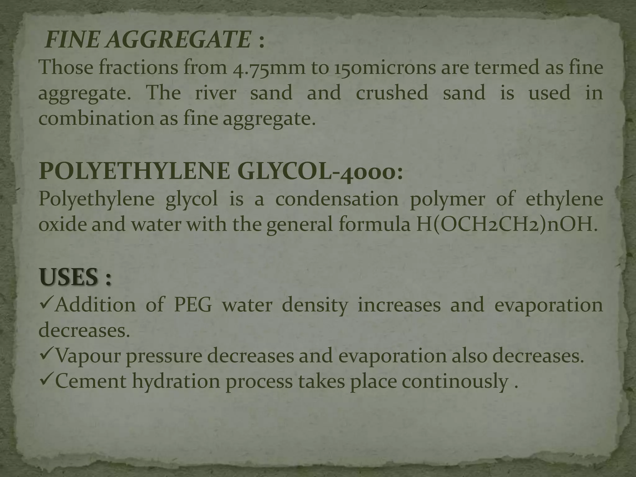 Self curing concrete using peg | PPTX