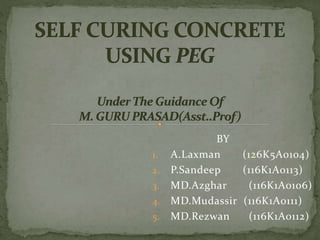 Self curing concrete using peg | PPTX