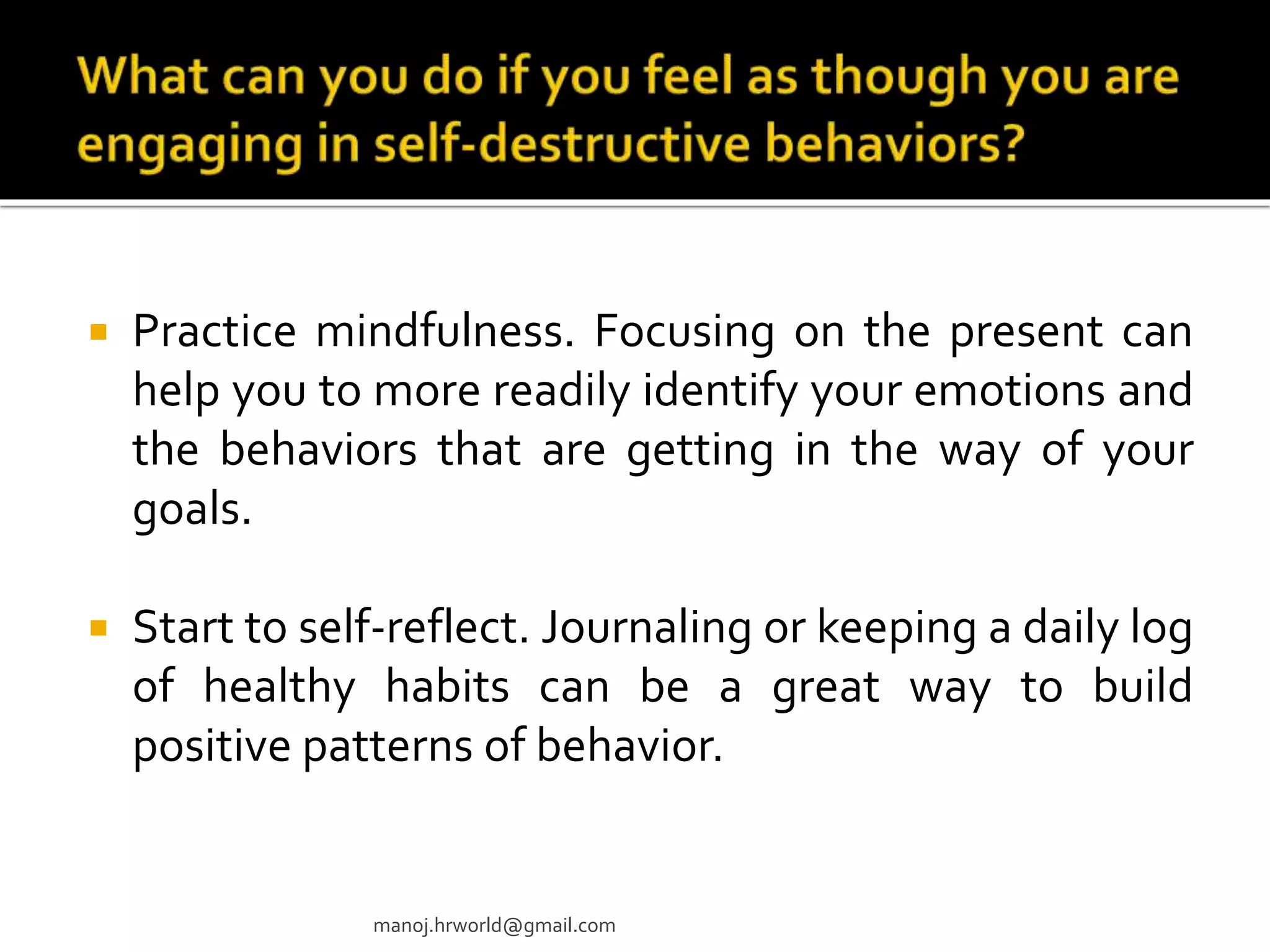 Self defeating behaviour | PPTX