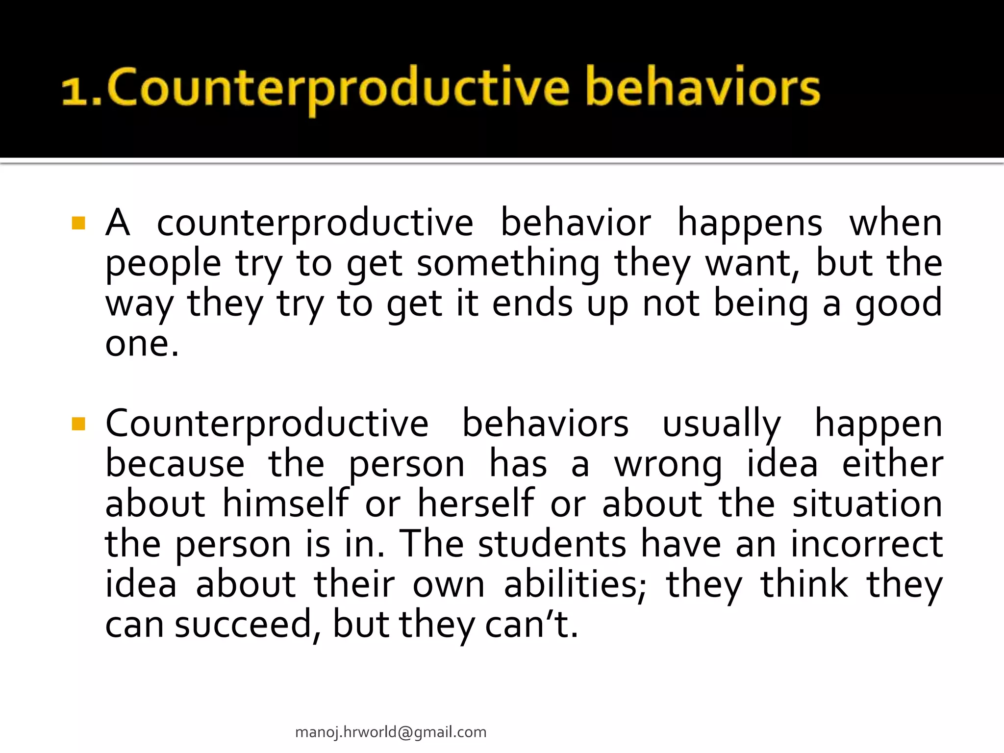 Self defeating behaviour | PPTX