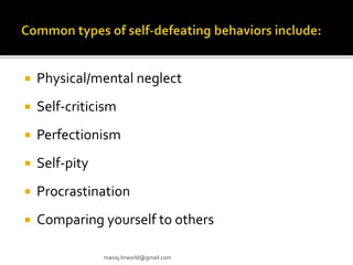 Self defeating behaviour | PPTX