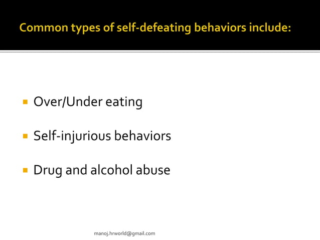 Self defeating behaviour | PPTX