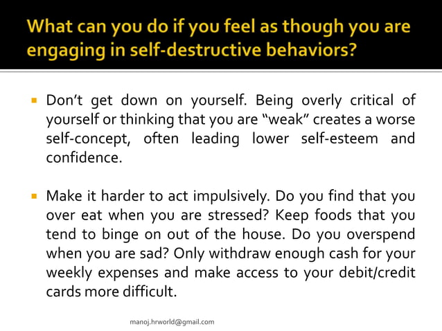 Self defeating behaviour | PPTX