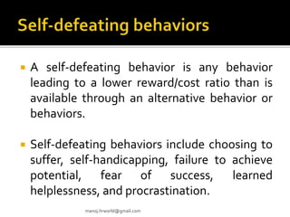 Self defeating behaviour | PPTX