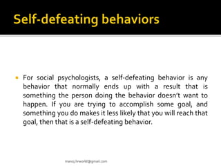 Self defeating behaviour | PPTX
