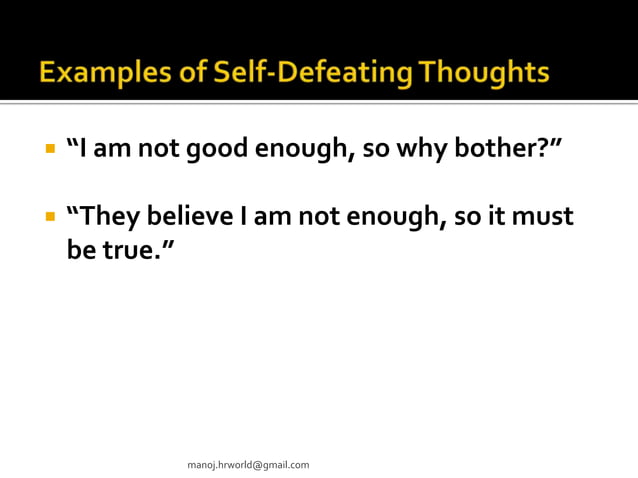 Self defeating behaviour | PPTX