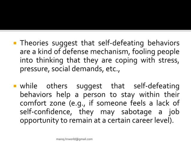 Self defeating behaviour | PPTX