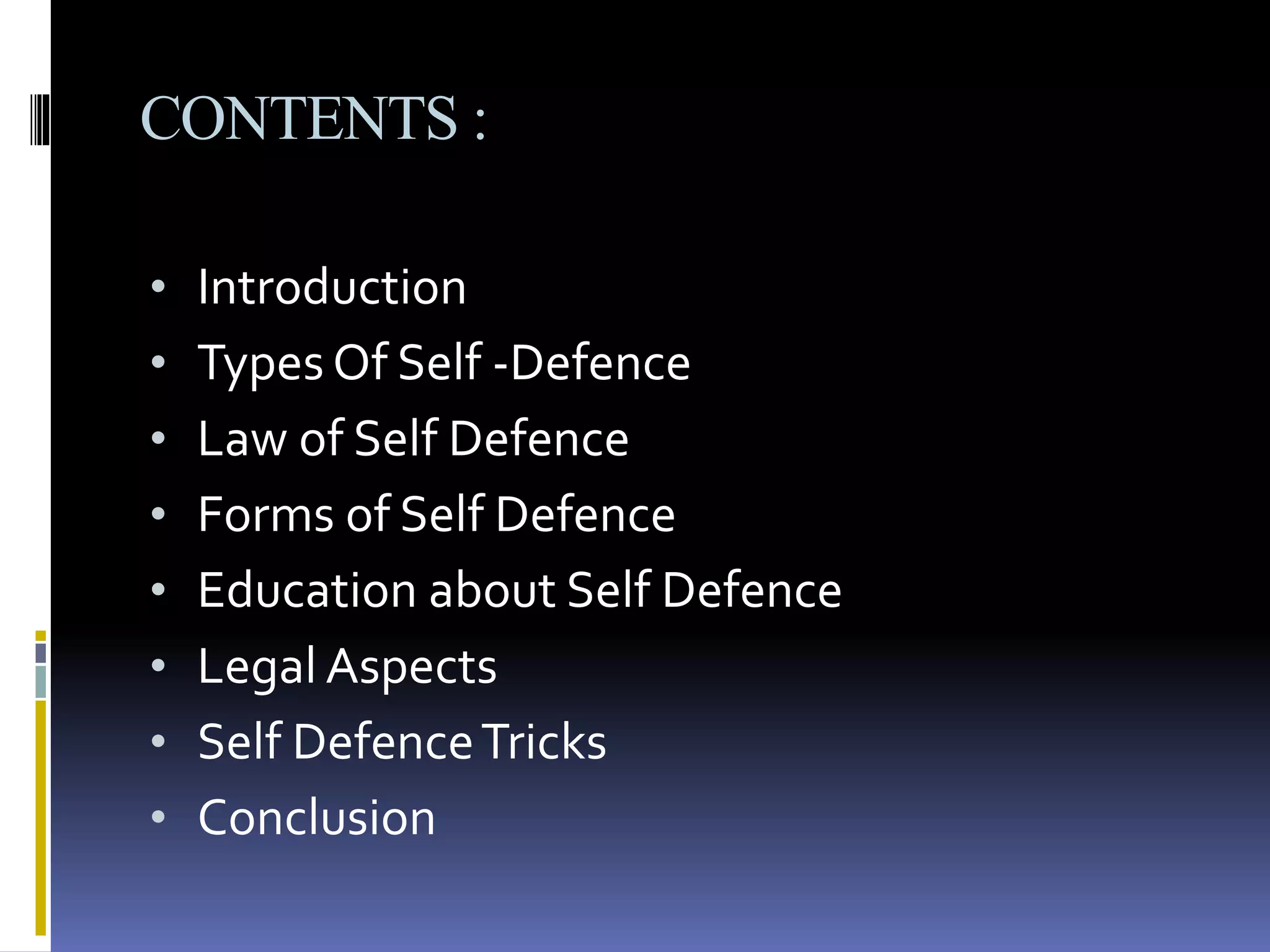 Self defence ppt | PPTX