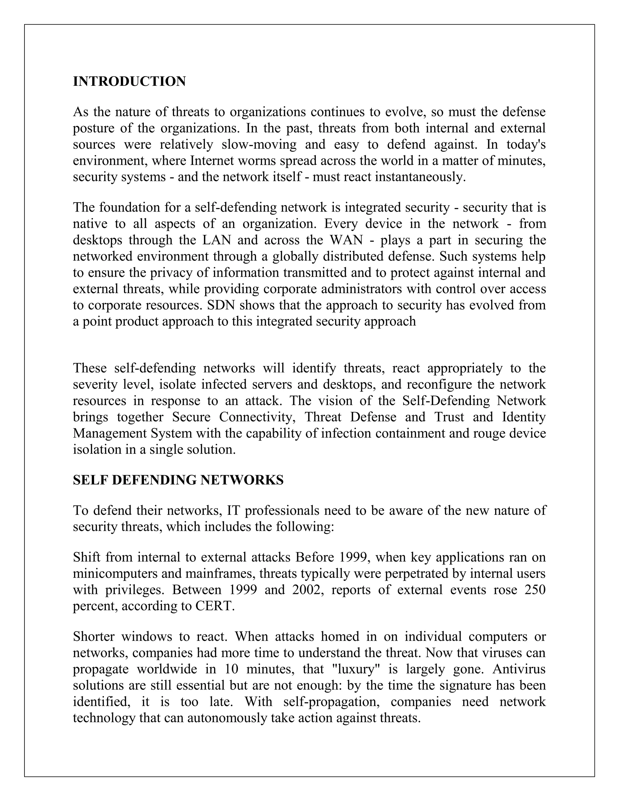 Self defending networks | DOCX