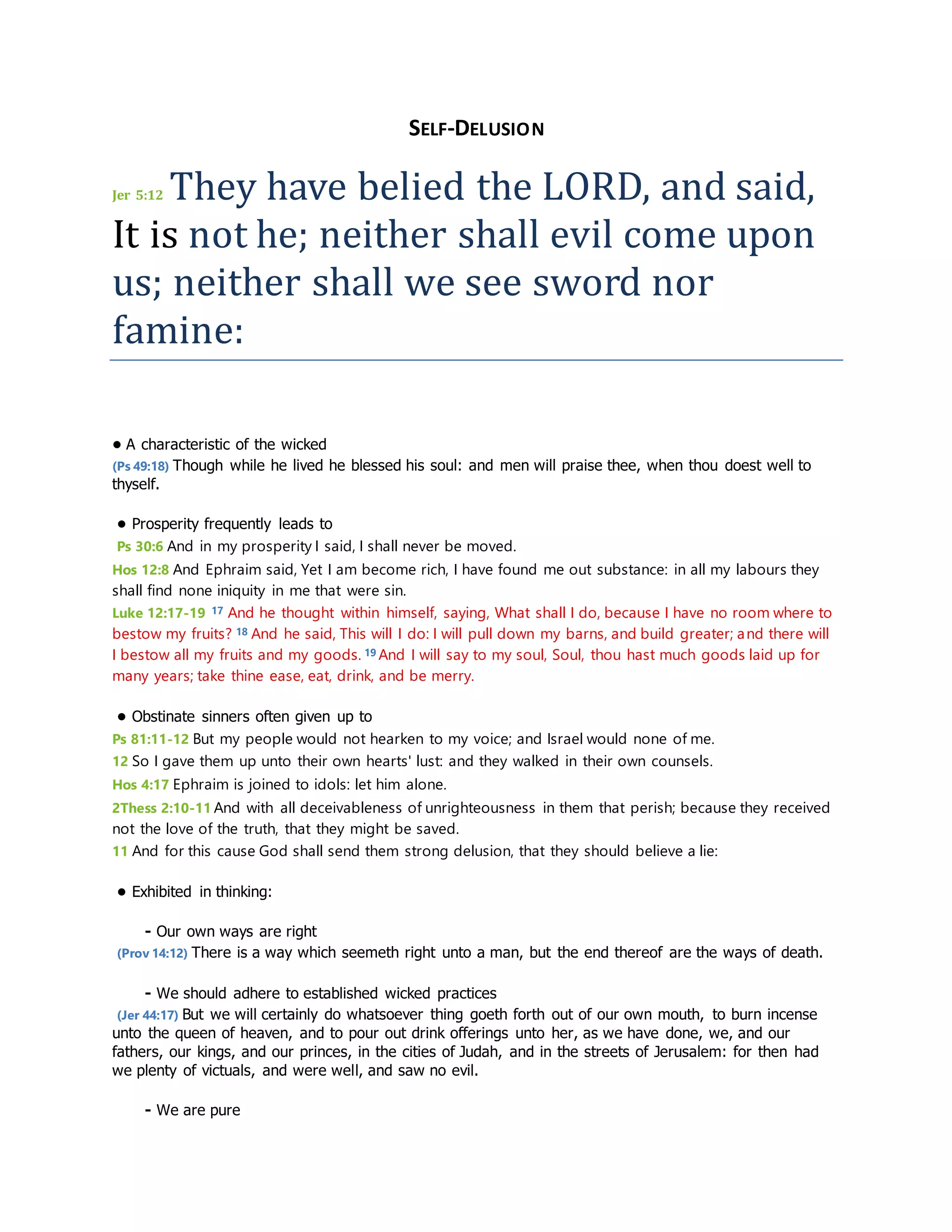 Self delusion | DOCX