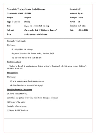 Self Designed Innovative Lesson Plan | DOCX | Travel