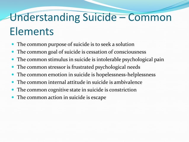 Self destructive behaviors and survivors of suicide | PPTX | Mental ...
