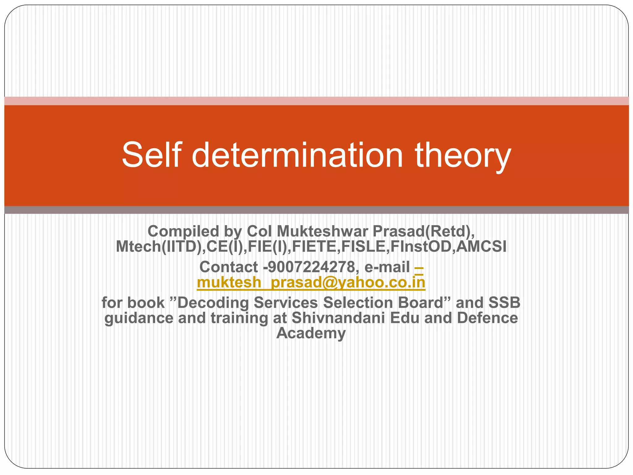 Self determination theory | PPTX