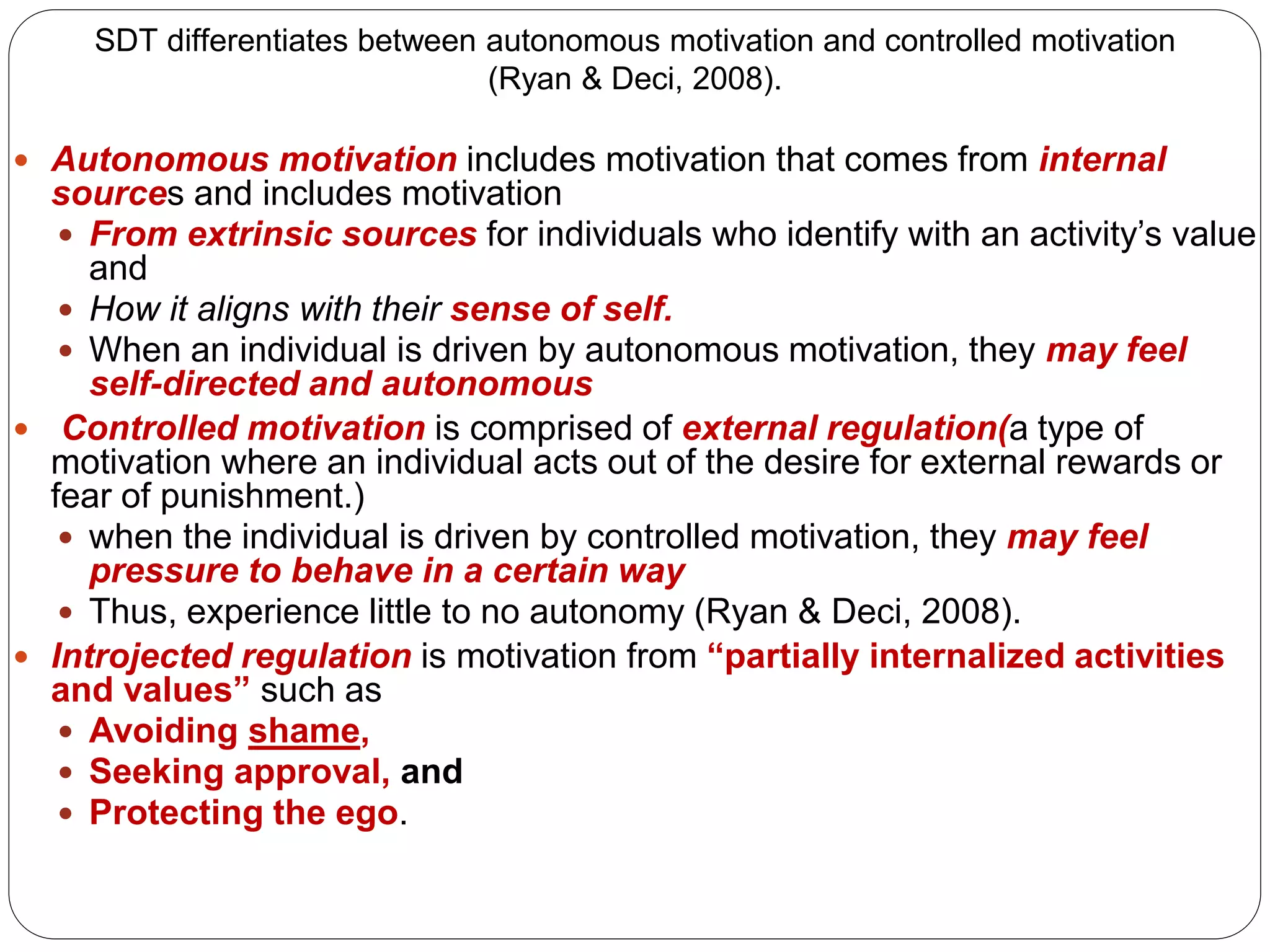 Self determination theory | PPTX