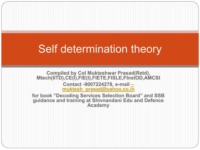 Self determination theory | PPTX | Science